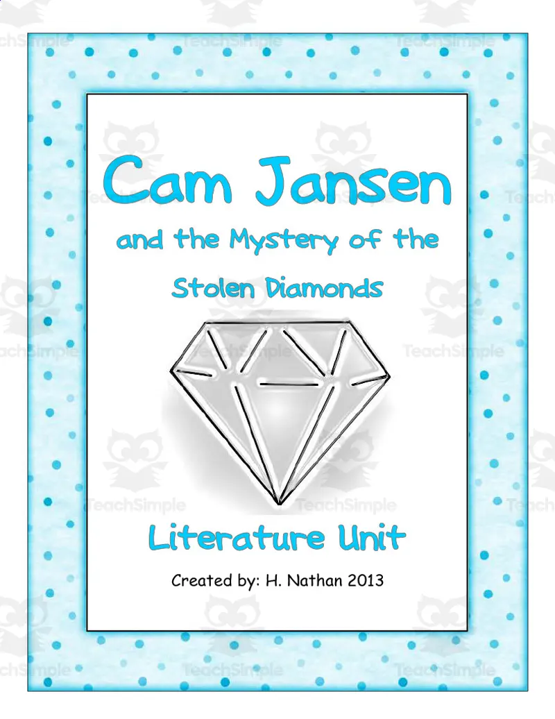 Cam Jansen and the Mystery of the Stolen Diamonds Literature Study by ...