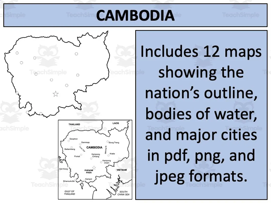 Cambodia Map Resources by Teach Simple