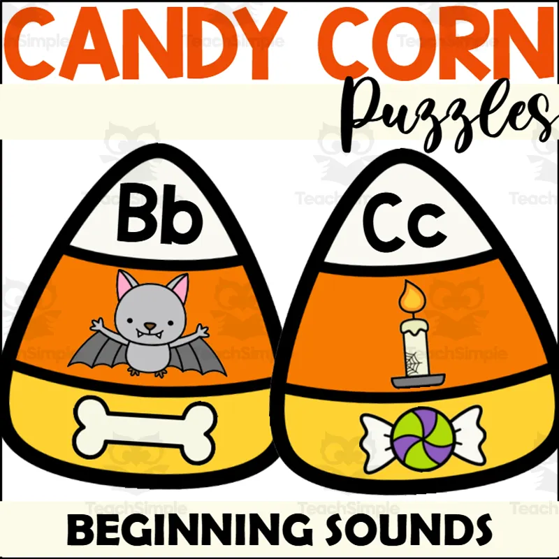 Candy Corn Beginning Letter Sound Puzzles by Teach Simple