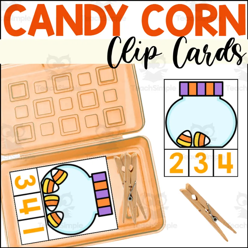 Candy Corn Counting to 10 Clip Cards by Teach Simple