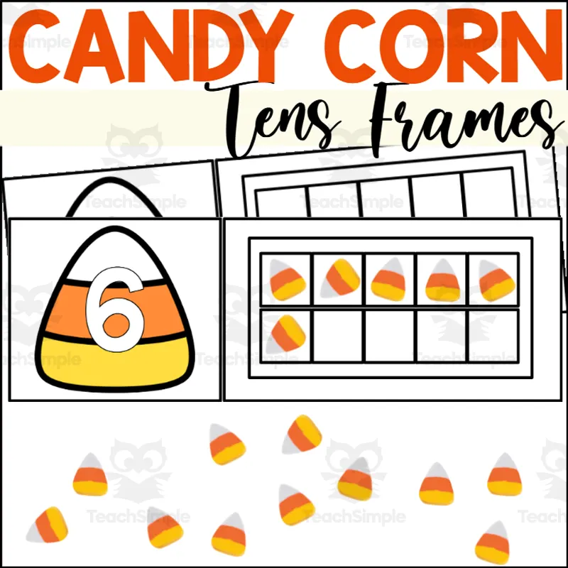 Candy Corn Counting to 10 Tens Frames Task Cards by Teach Simple