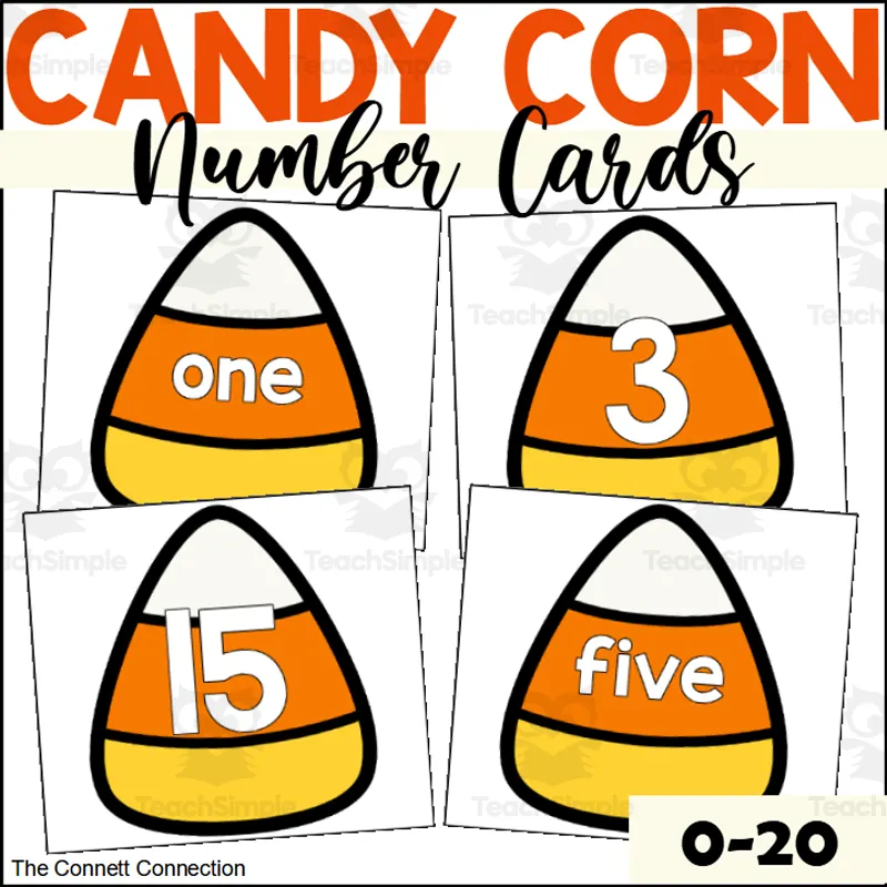 Candy Corn Number Cards for Games and Centers by Teach Simple