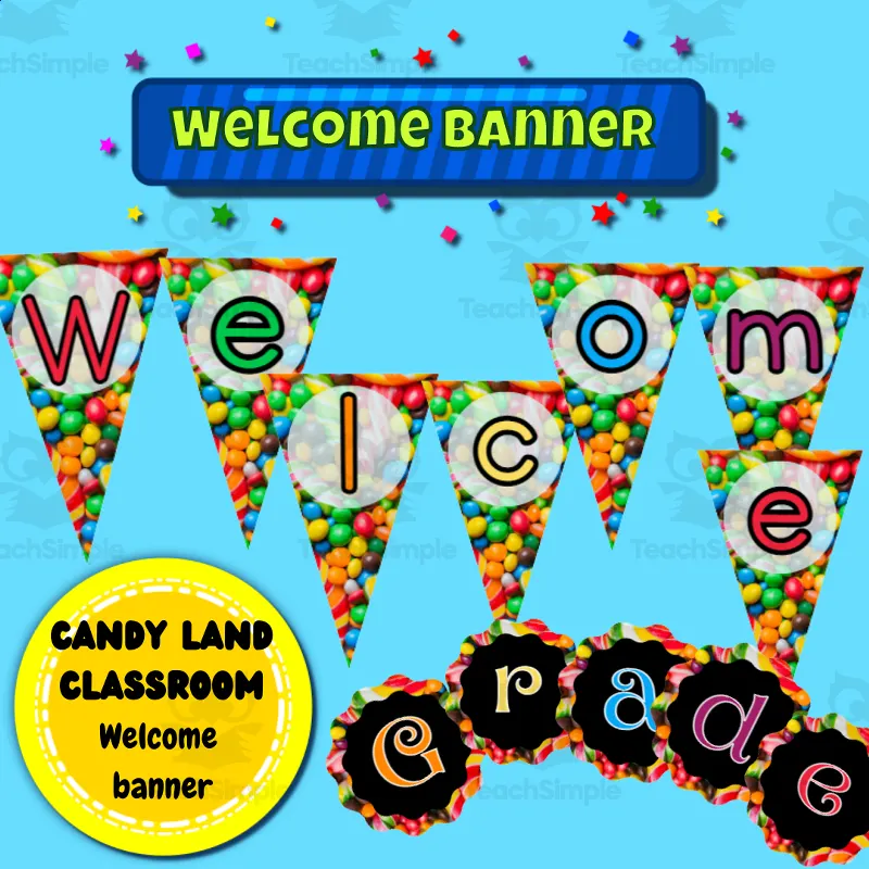 Candy land welcome banner by Teach Simple