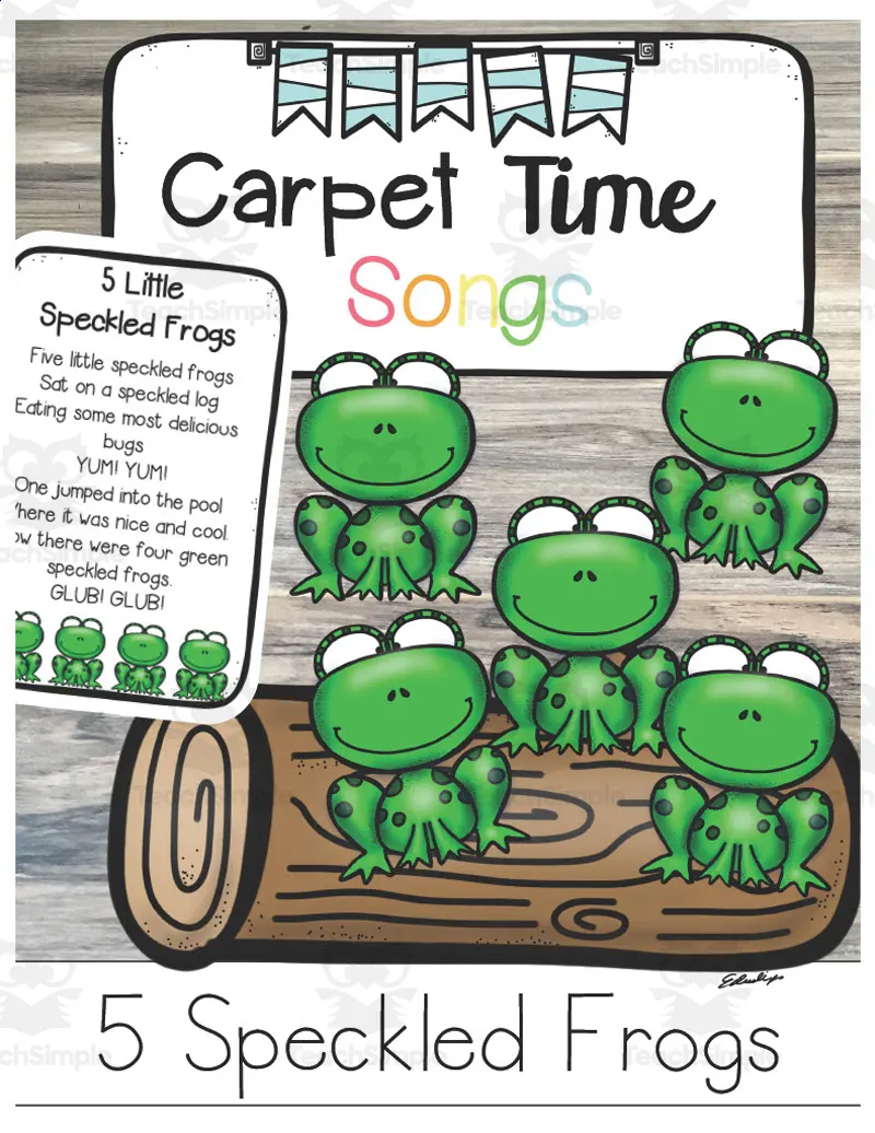Carpet Time Songs: 5 Little Speckled Frogs by Teach Simple
