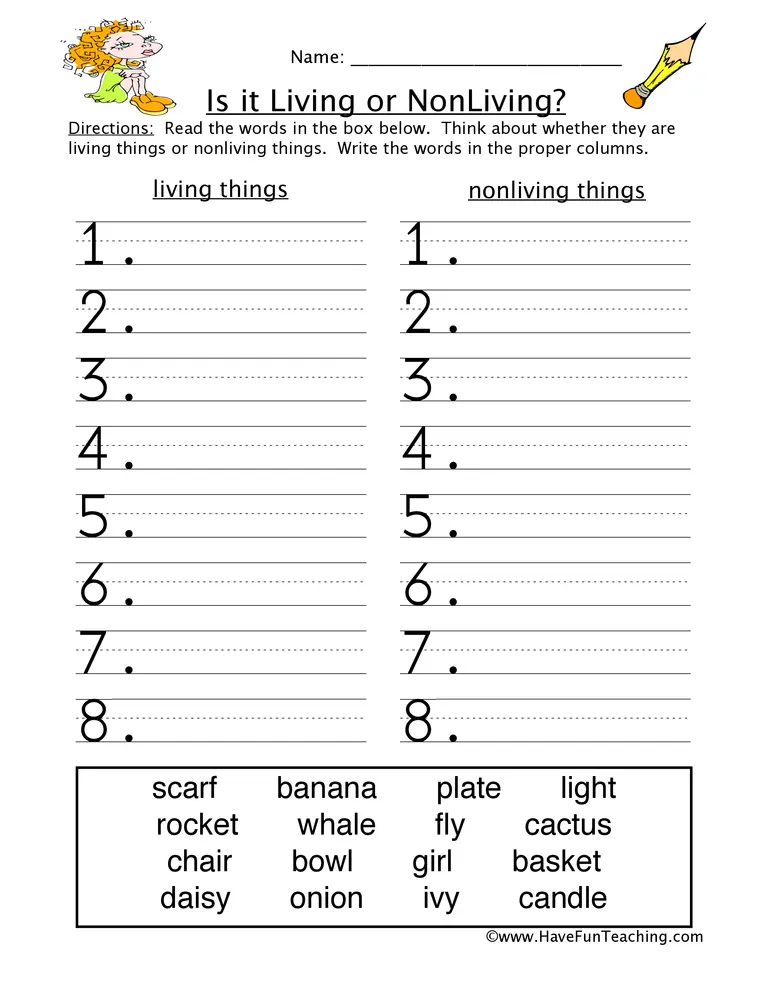 Categorizing Living and Non-Living Things Worksheet by Teach Simple Categorizing Living and Non-Living Things Worksheet by Teach Simple