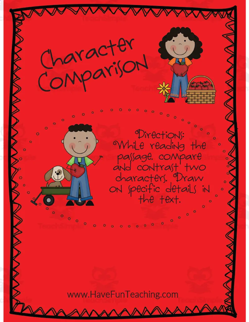 Character Comparison Activity by Teach Simple
