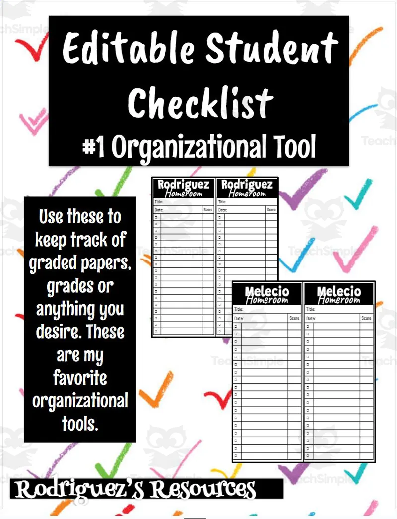Checklist for Student by Teach Simple