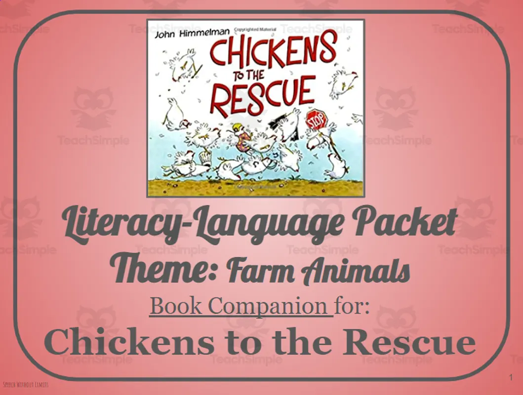 Chickens to the Rescue: Language-Literacy Book Companion Packet by ...