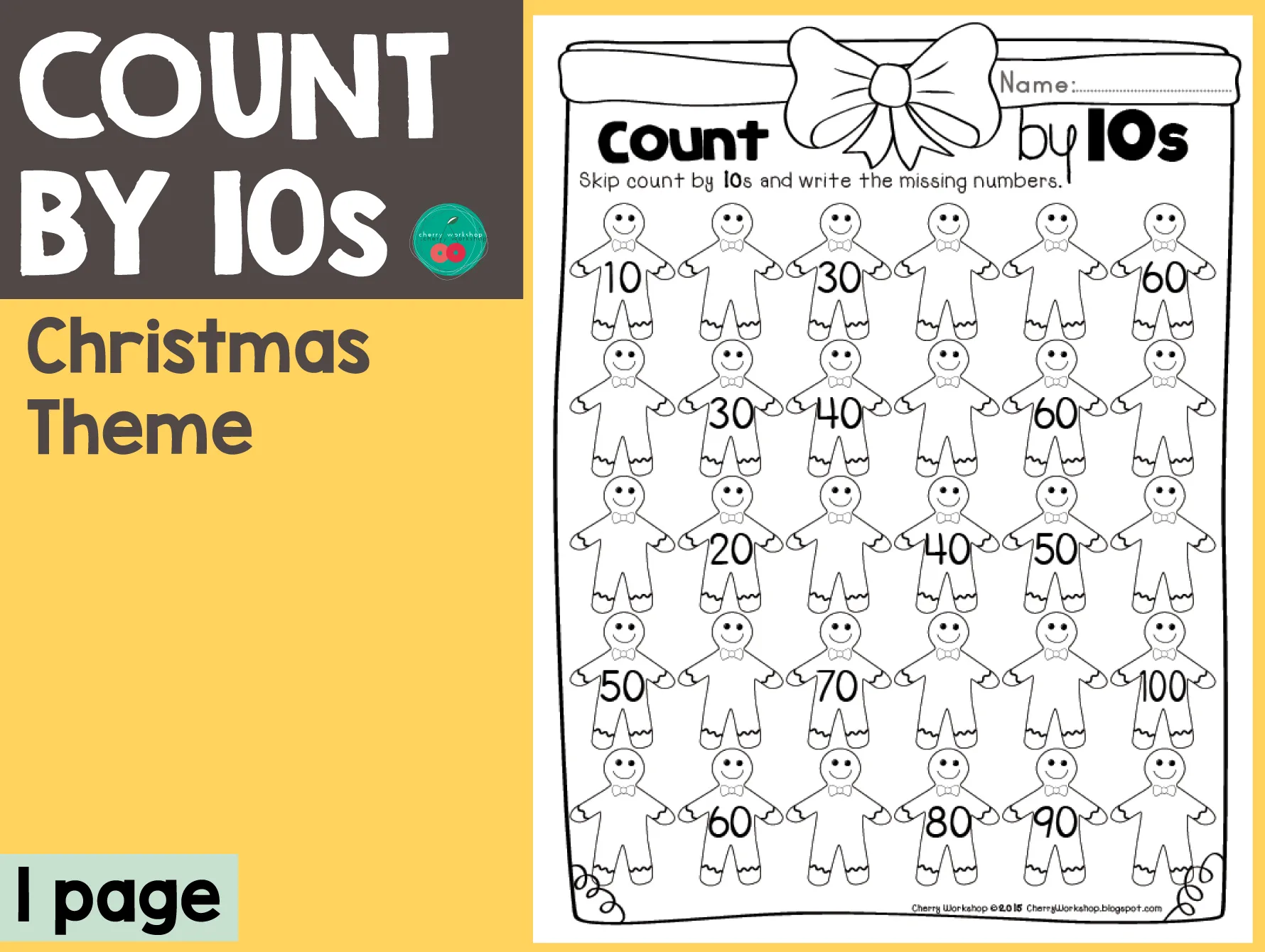 Christmas Count By 10s by Teach Simple