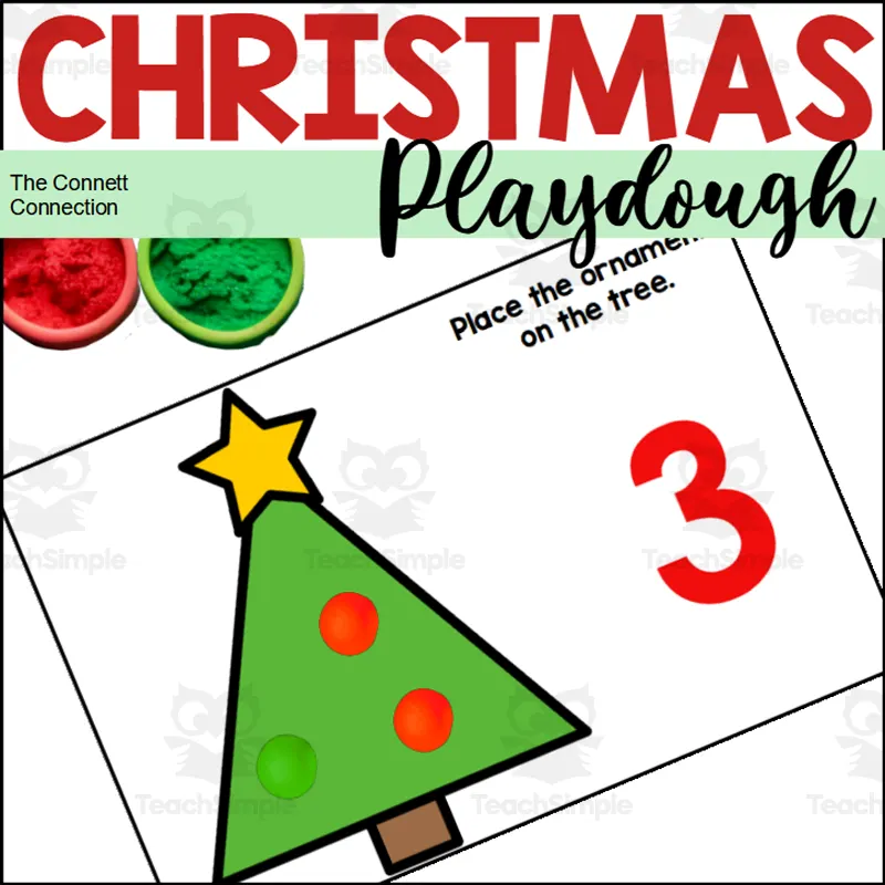 Christmas Counting to 10 Playdough Mats by Teach Simple