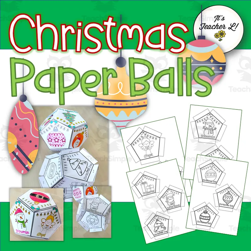 Christmas Paper Balls Project by Teach Simple