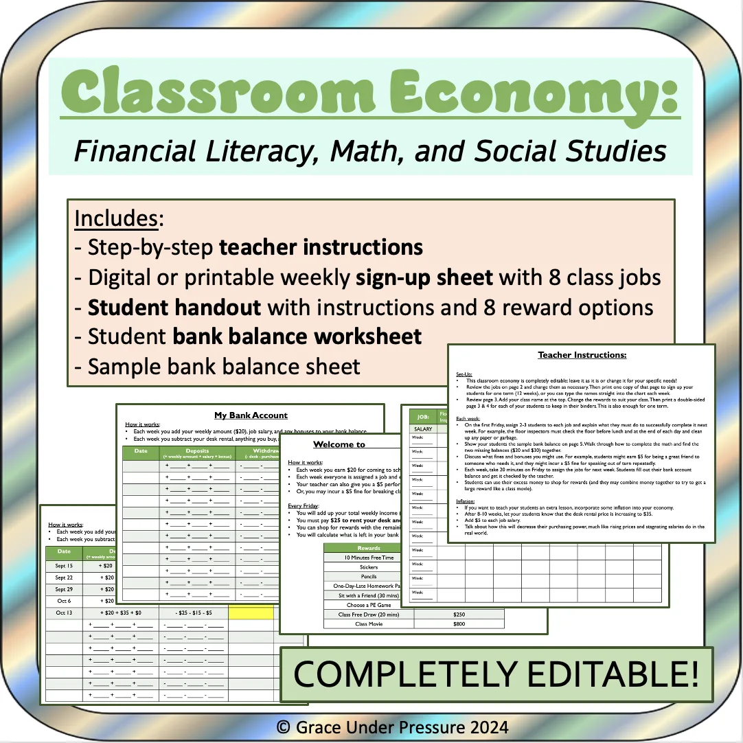 Class Economy: Grade 4-7 Math, Financial Literacy and SS by Teach Simple