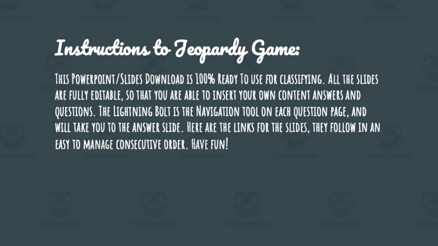 Classifying Living Things Jeopardy Game by Teach Simple