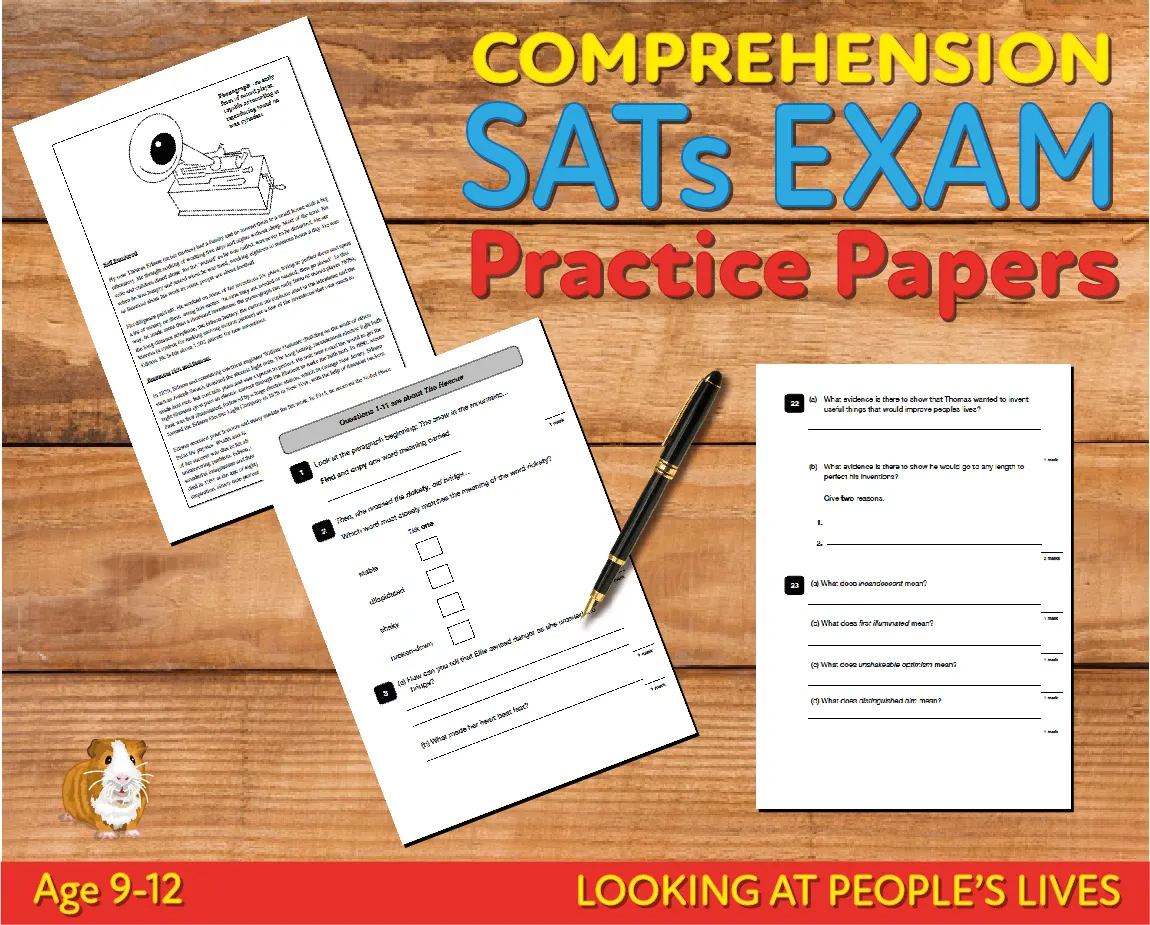 Close Reading Comprehension Practice Papers (Looking At Lives) 9-12 ...