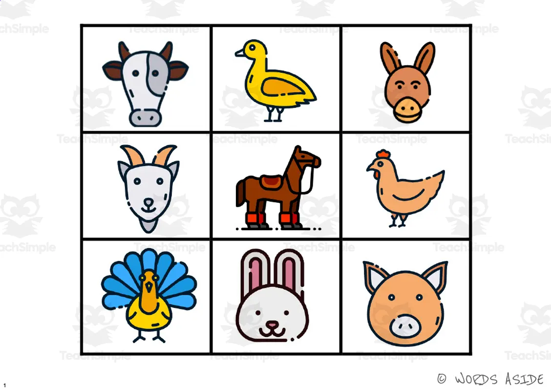 Cognitive Perceptual Boards | Farm Animals Pack 1 by Teach Simple