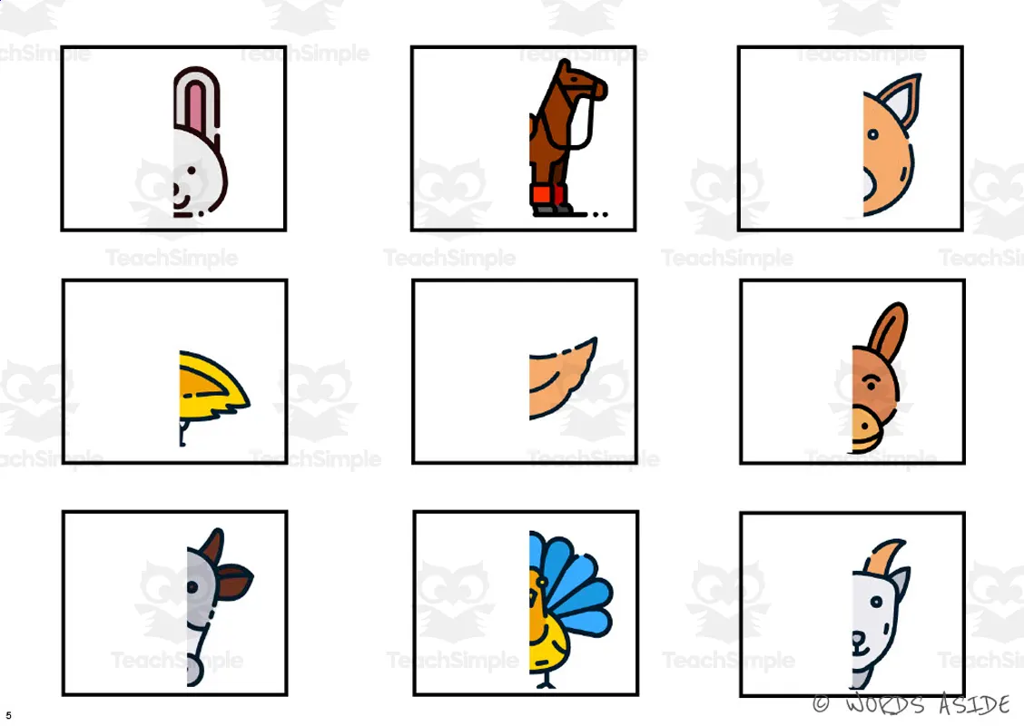 Cognitive Perceptual Boards | Farm Animals Pack 2 by Teach Simple