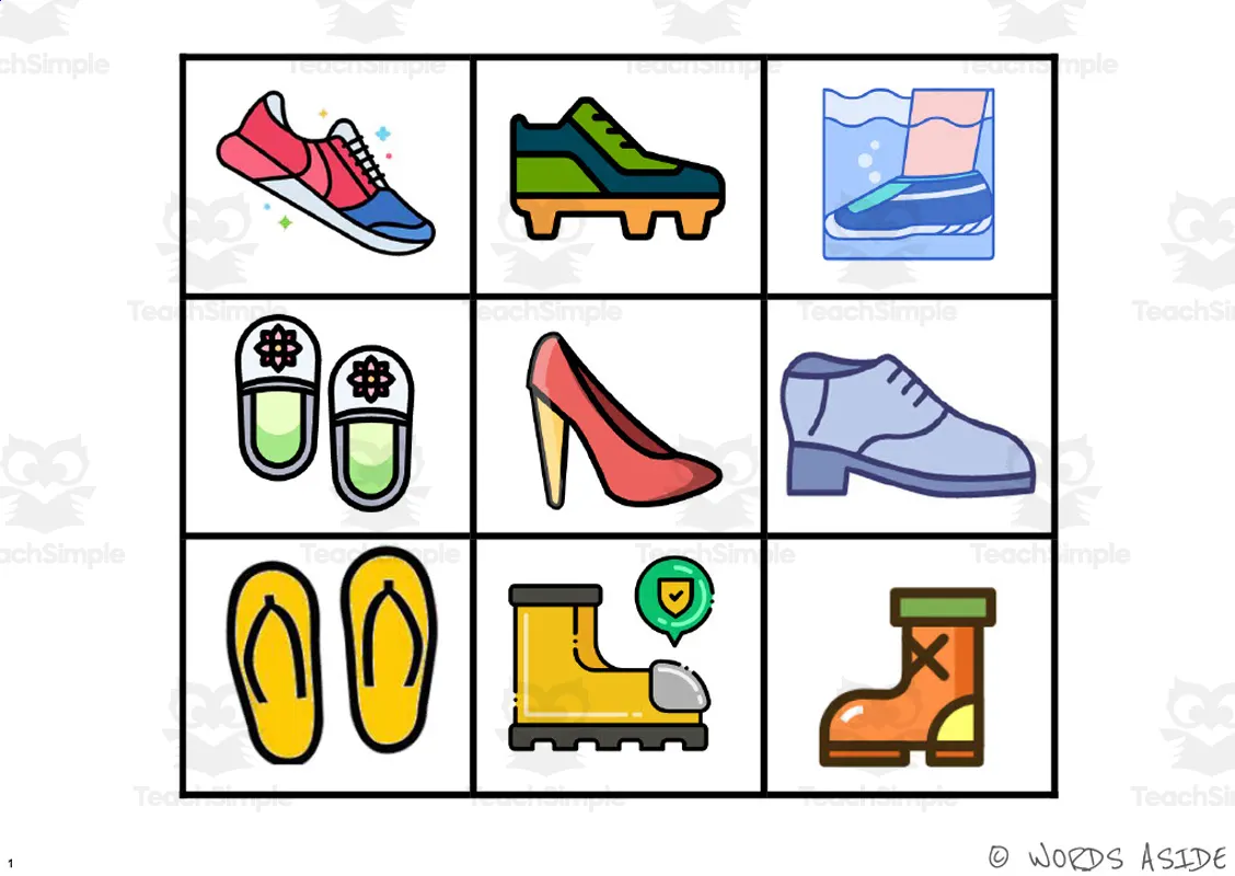 Cognitive Perceptual Boards | Footwear Pack 1 by Teach Simple