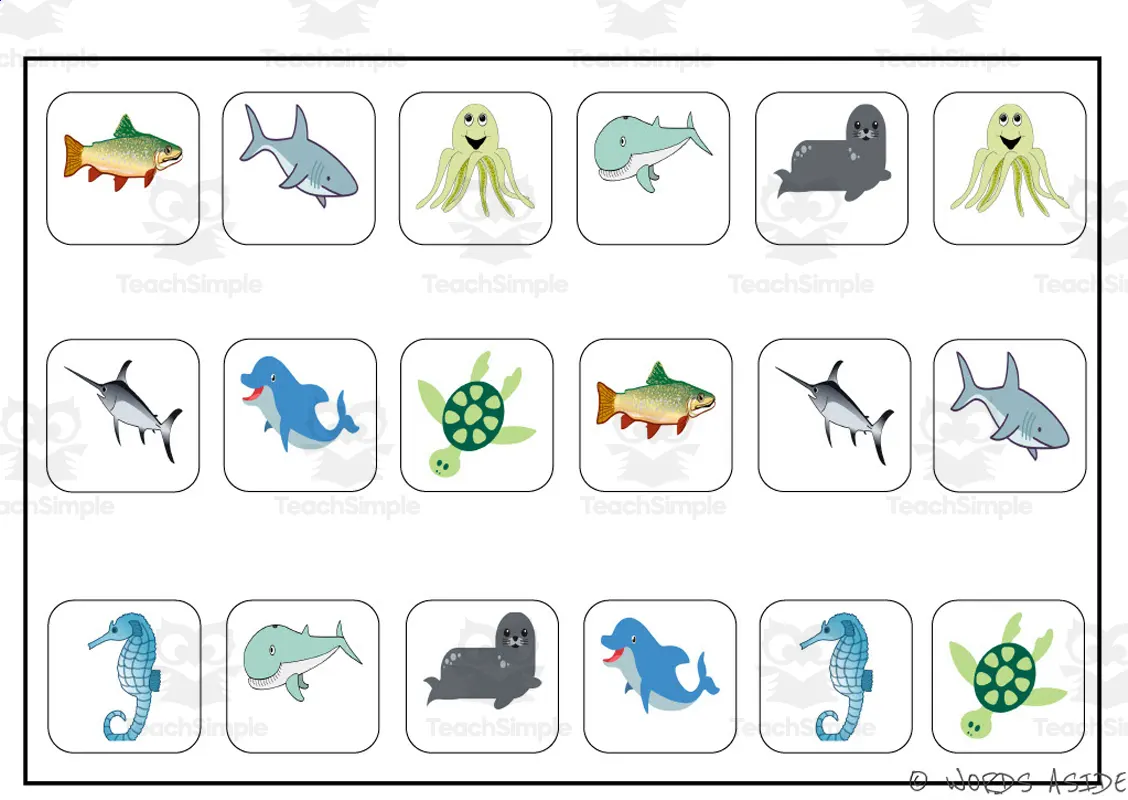 Cognitive Perceptual Boards - Sea Animals Pack by Teach Simple