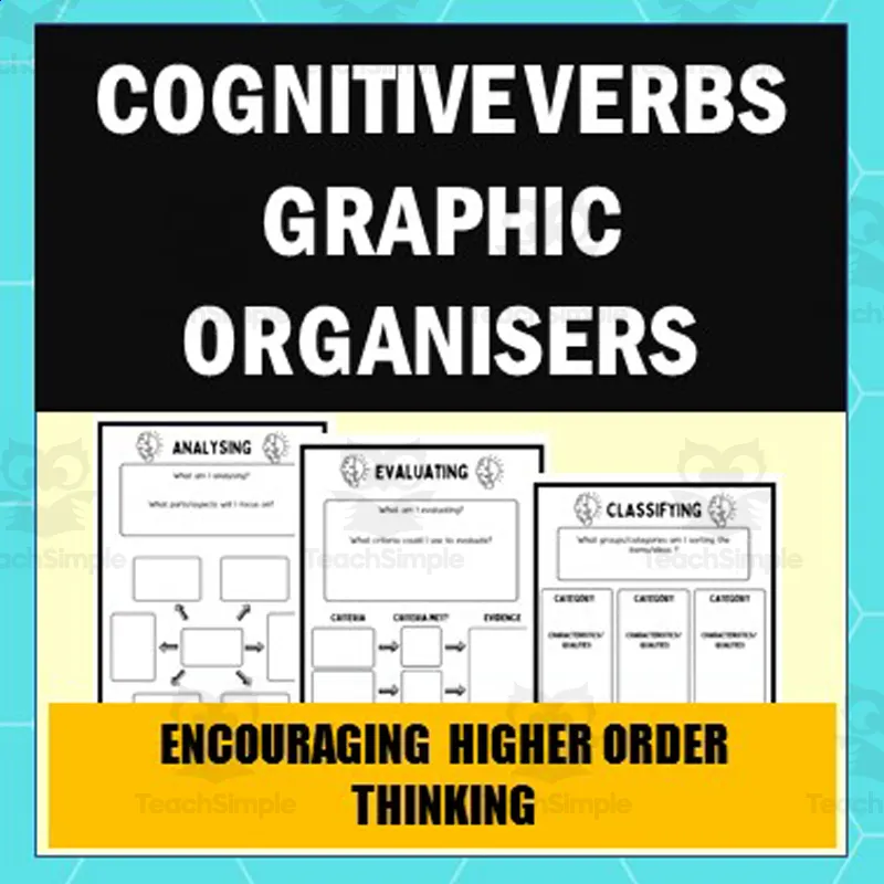 Cognitive Verbs Graphic Organizers by Teach Simple