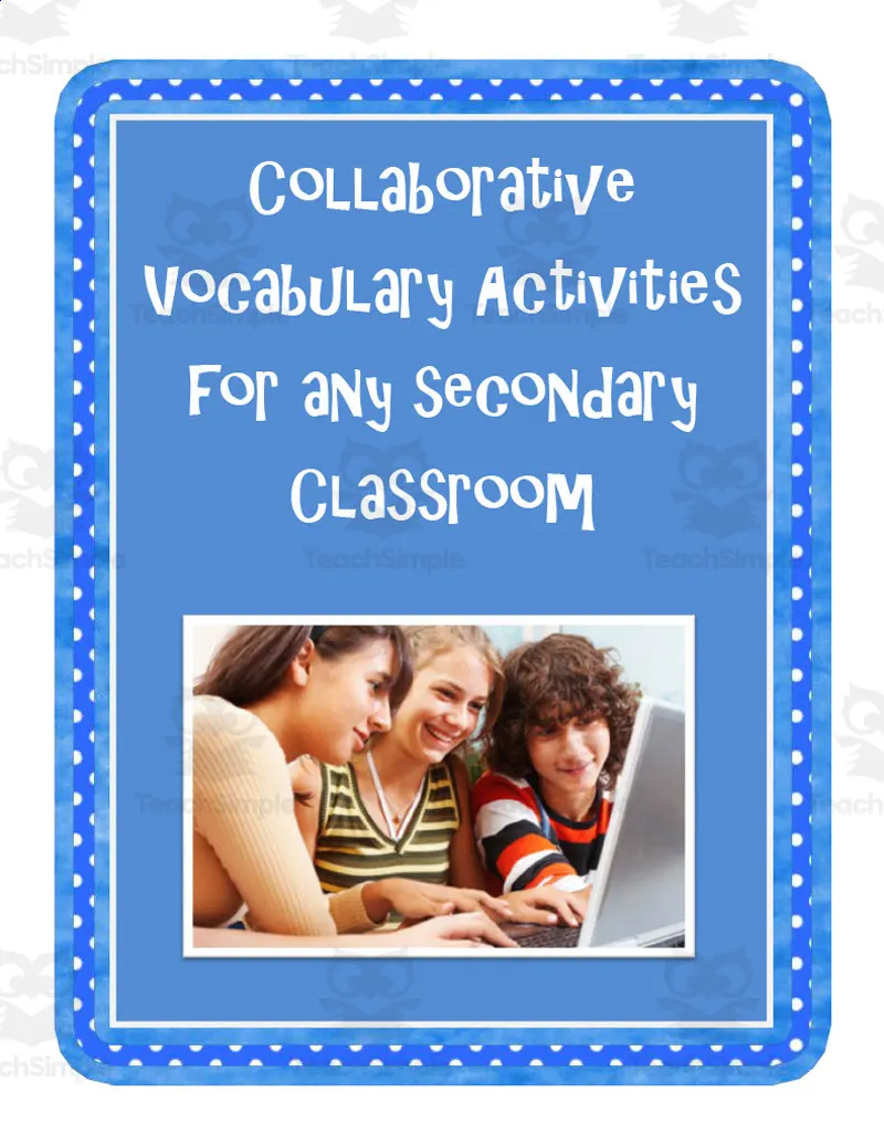 Collaborative Vocabulary Activities by Teach Simple