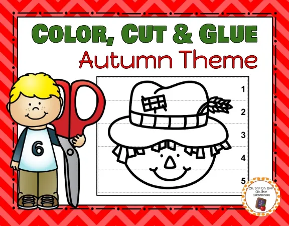 Color, Cut & Glue Activity: Autumn Theme by Teach Simple