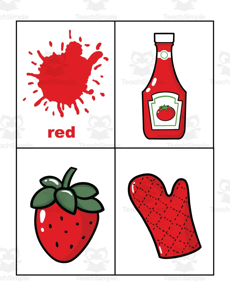 Color matching cards game by Teach Simple