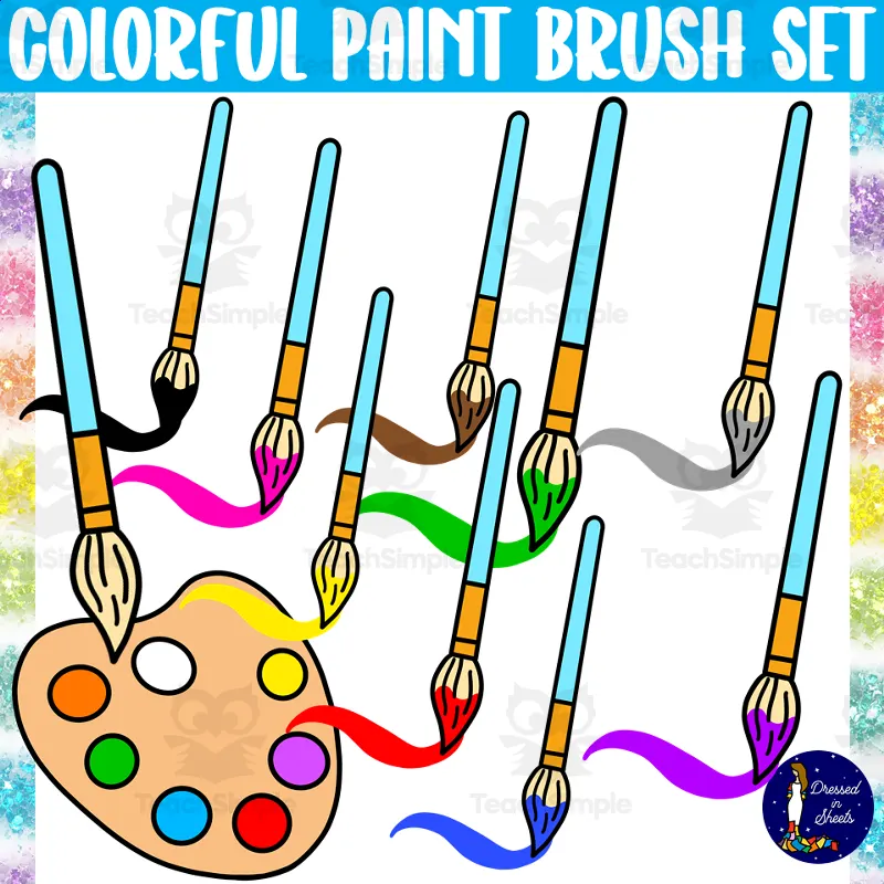 Colorful Paint Brush Set by Teach Simple