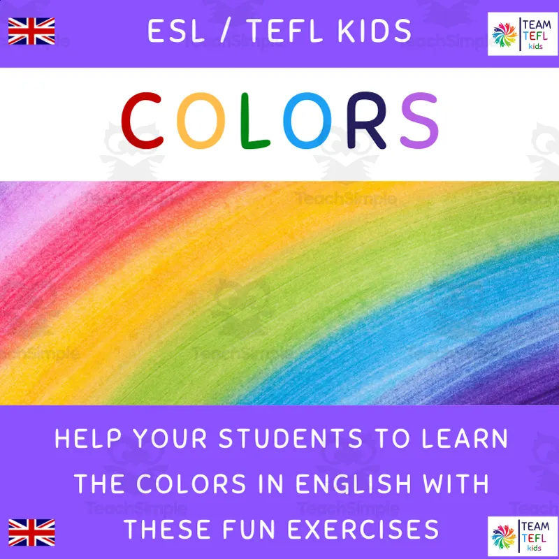 Colors ESL Lesson Plan For Kids and Early Learners by Teach Simple