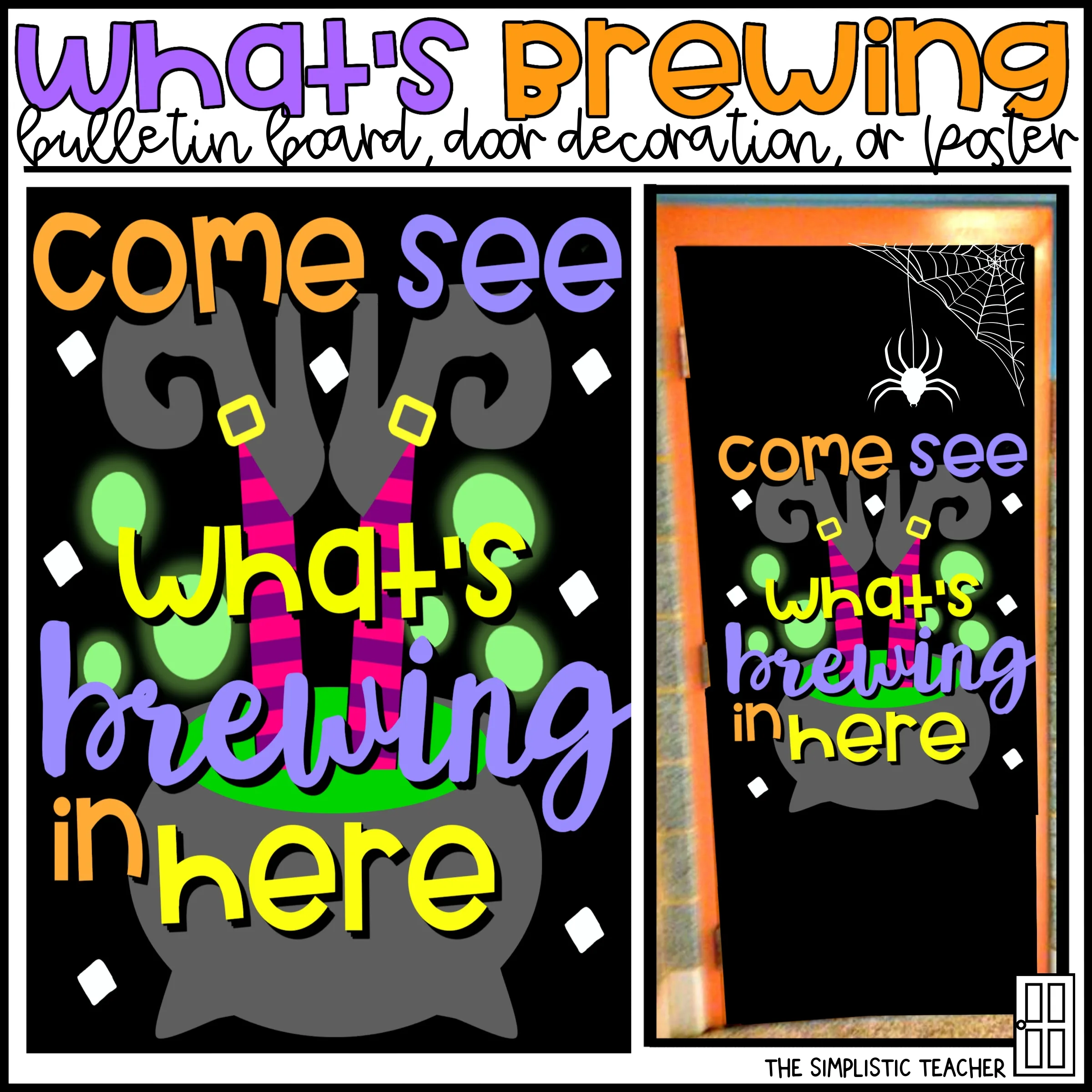 Come See What's Brewing in Here Halloween Bulletin Board Kit, Door ...