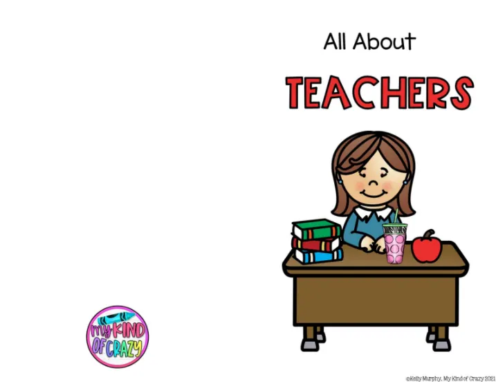 Community Helpers Teachers Adapted Book, Printable, Color and BW by ...