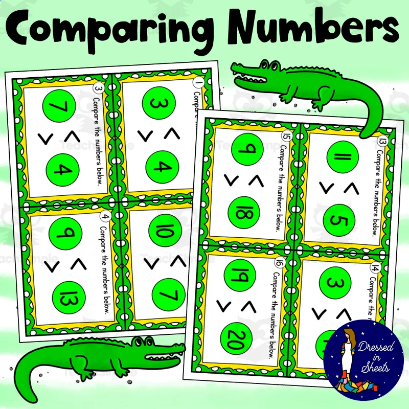 Comparing Numbers Task Cards by Teach Simple