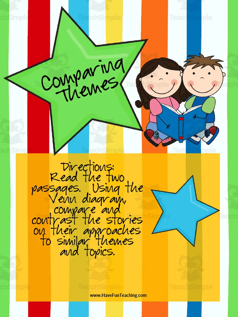 Comparing Themes Worksheet by Teach Simple