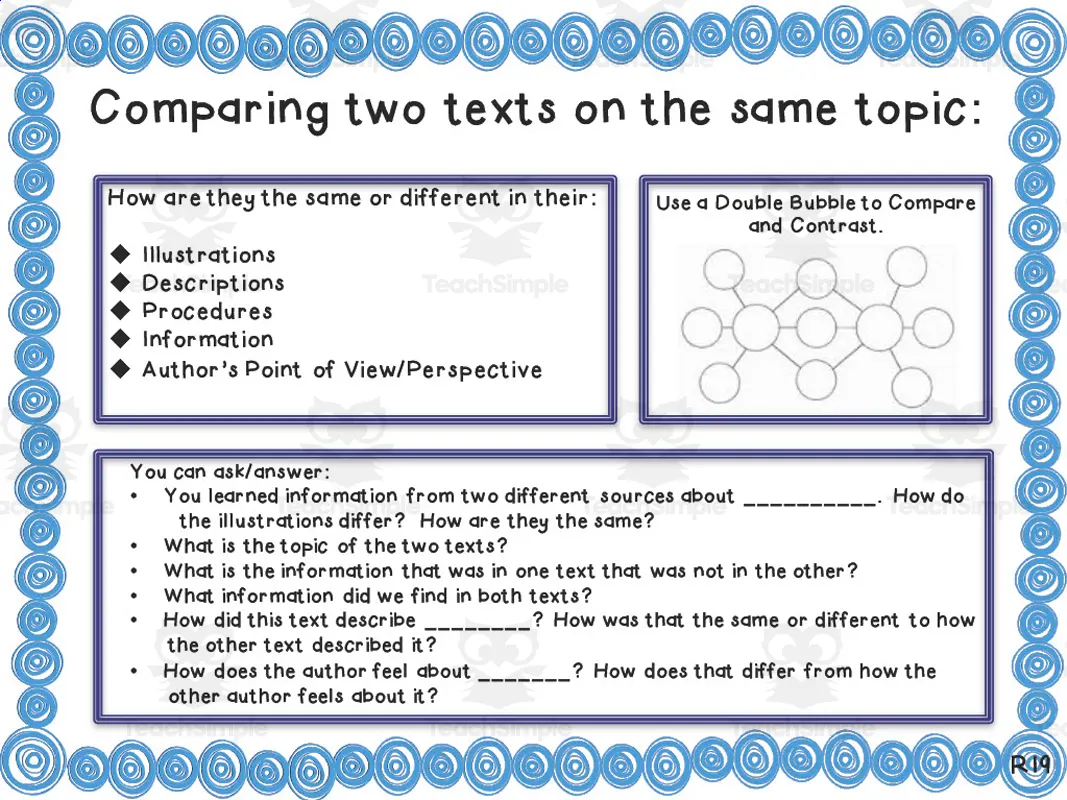 Comparing Two Texts Anchor Chart by Teach Simple Comparing Two Texts Anchor Chart by Teach Simple