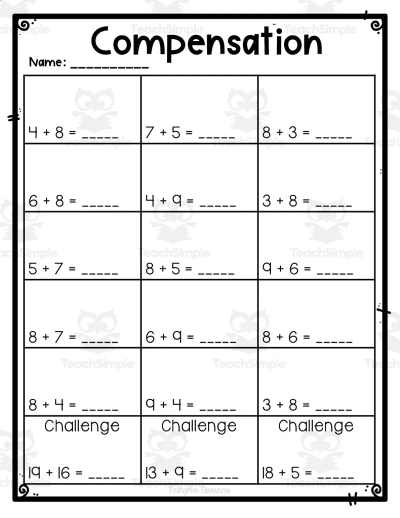Compensation Worksheet by Teach Simple