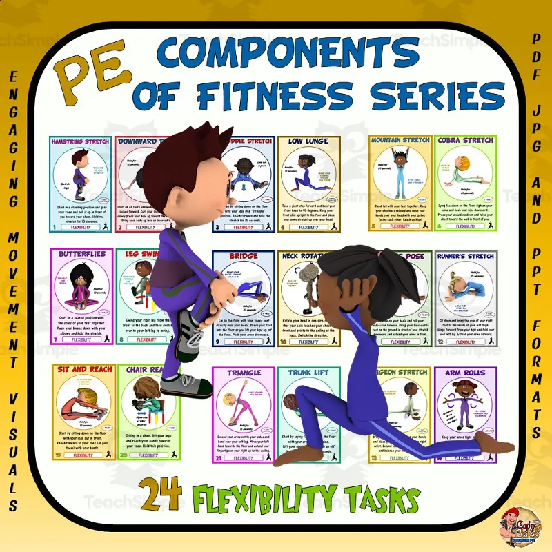 Components of Fitness Series: Flexibility Task Cards by Teach Simple