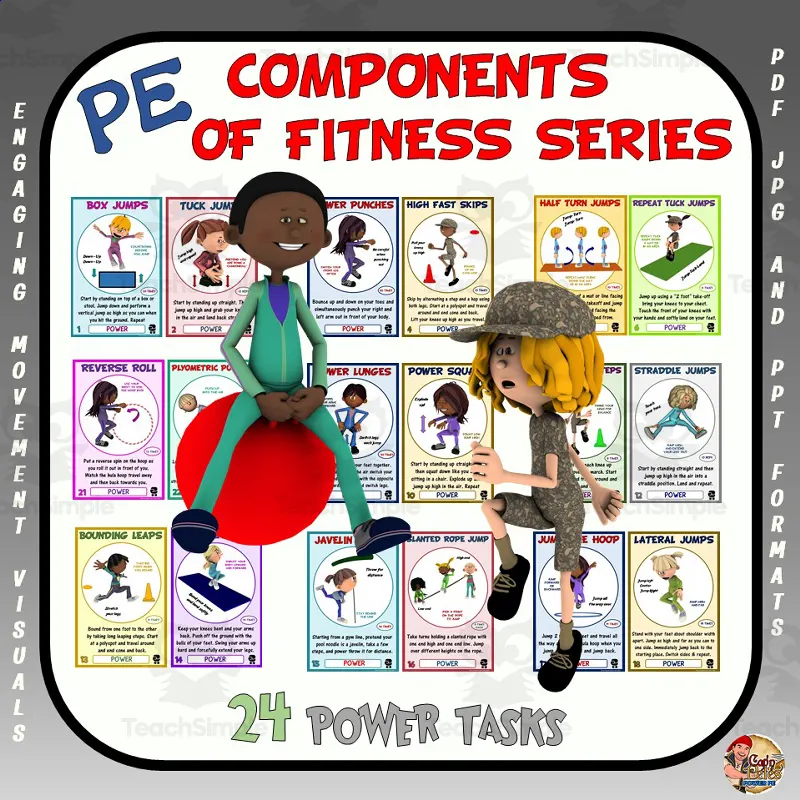 Components of Fitness Series: Power Task Cards by Teach Simple