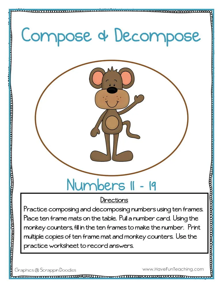 Compose and Decompose Numbers 11-19 Activity by Teach Simple Compose and Decompose Numbers 11-19 Activity by Teach Simple