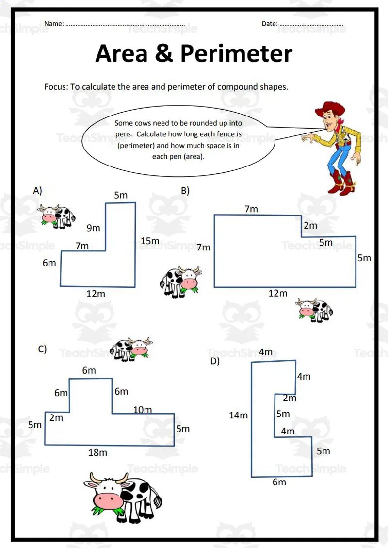 Compound Shapes: Area & Perimeter by Teach Simple