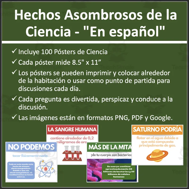Conjunto de 100 Hechos Asombrosos de la Ciencia - Pósters para el Aula ...