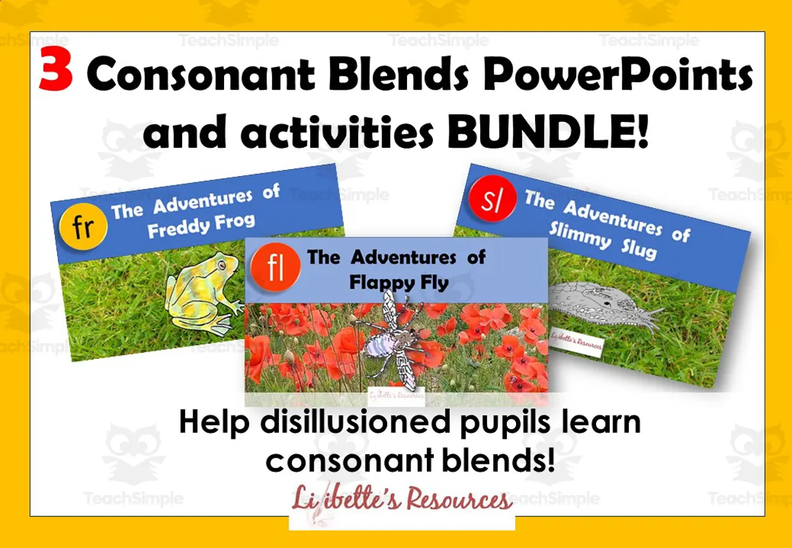 Consonant Blends PowerPoint BUNDLE! by Teach Simple