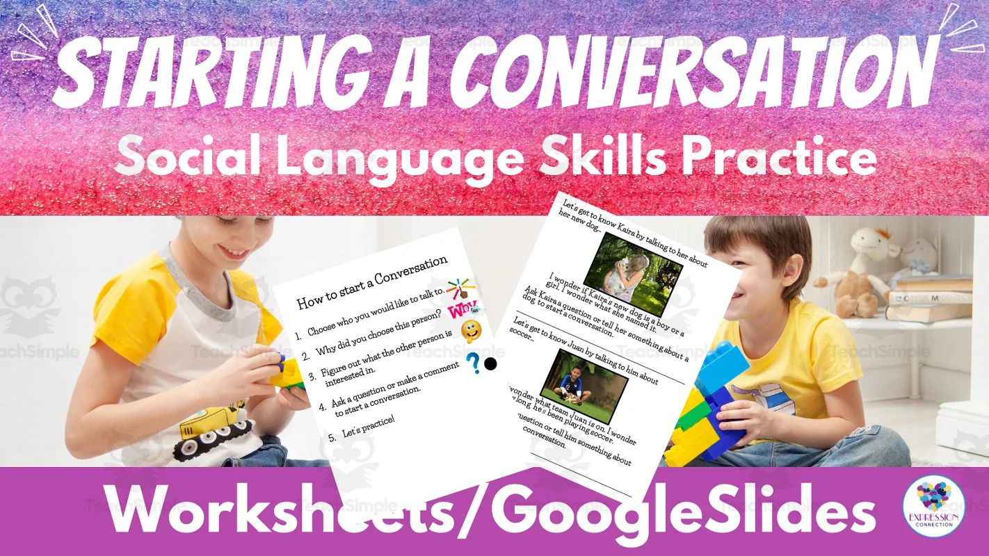 Conversation Starting Pragmatics Social Language Skills Practice by ...