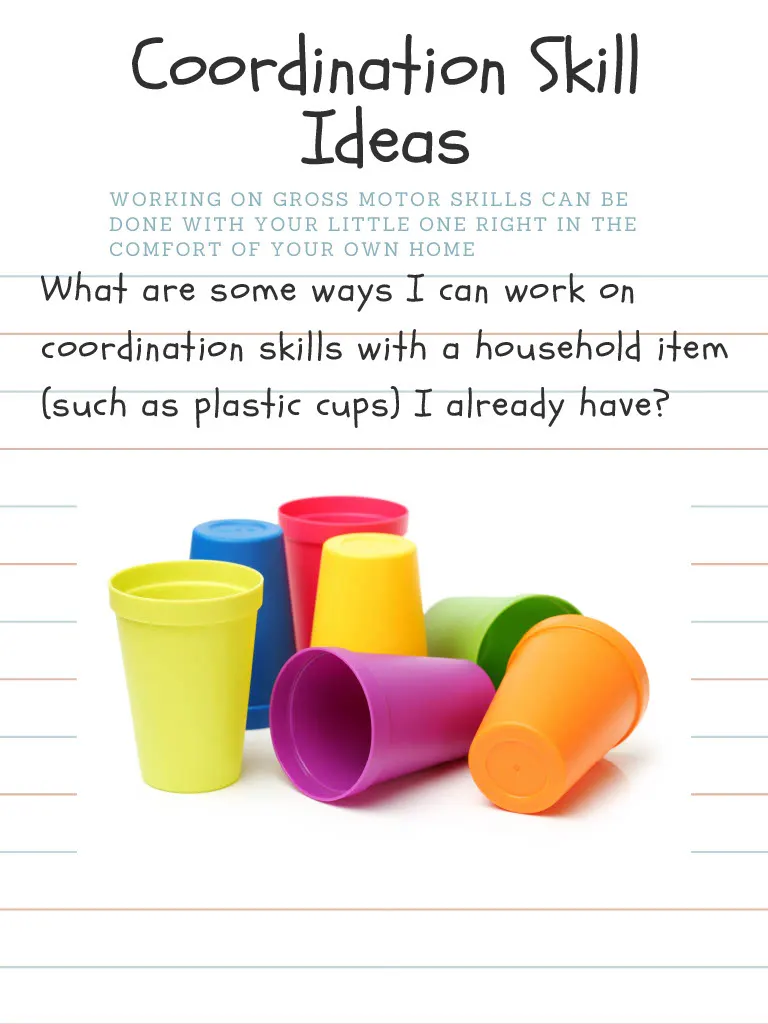 Coordination Skill Ideas Using Cups - Posters by Teach Simple