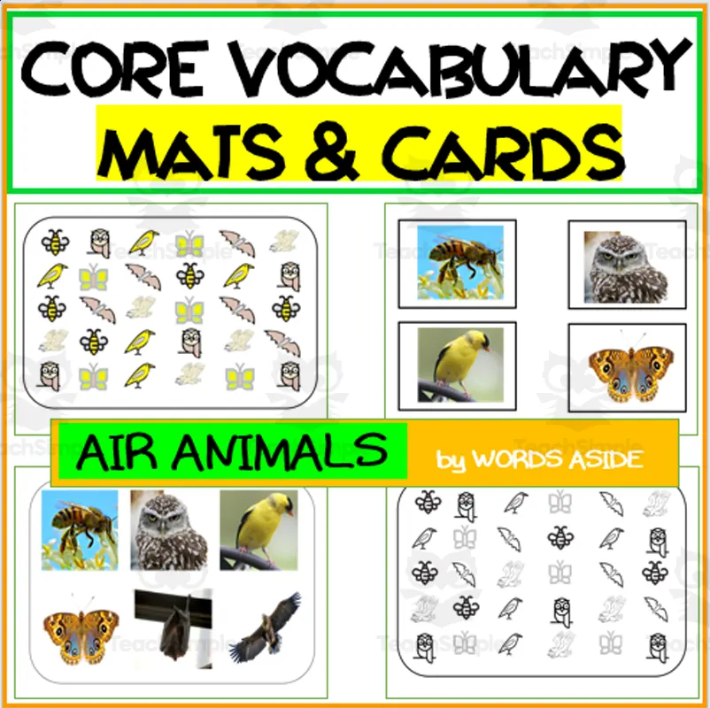 Core Semantics Mats + Cards: Air Animals Pack by Teach Simple