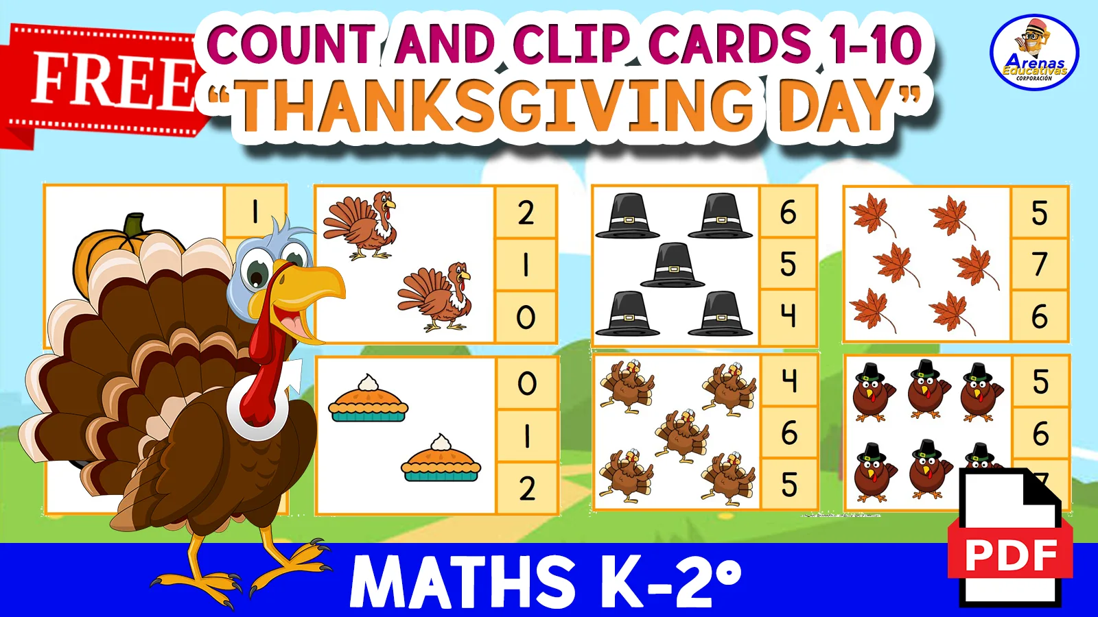 COUNT AND CLIP 1 to 10 - THANKSGIVING DAY by Teach Simple