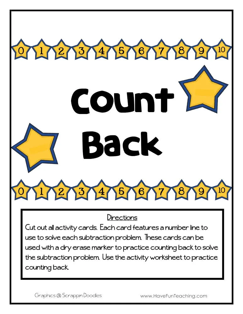 Count Back Activity by Teach Simple