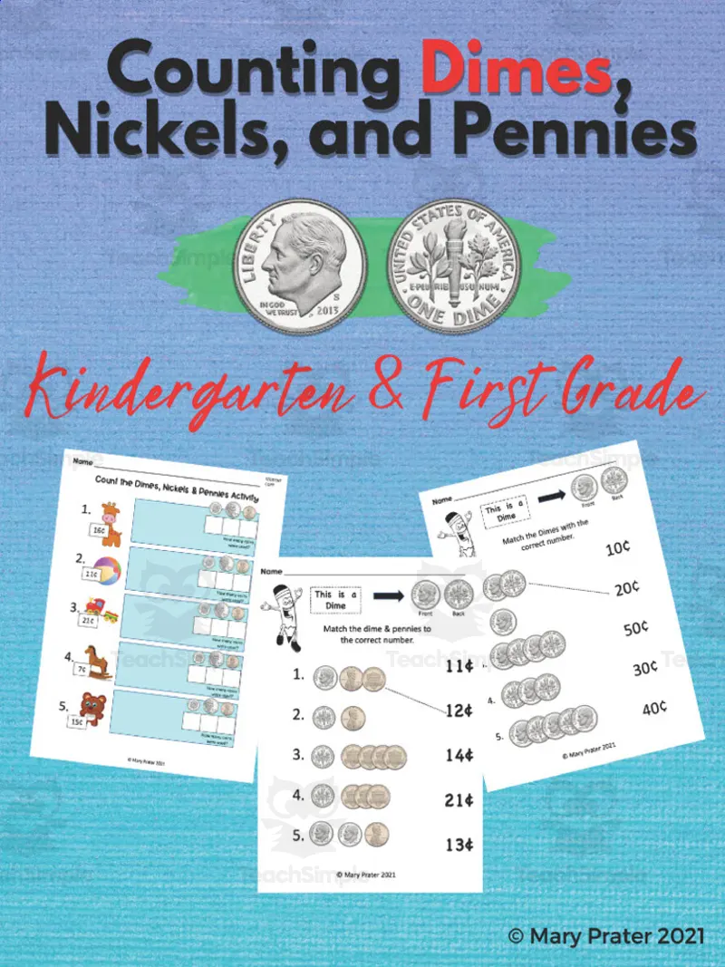 Counting Dimes, Nickels & Pennies Activity by Teach Simple