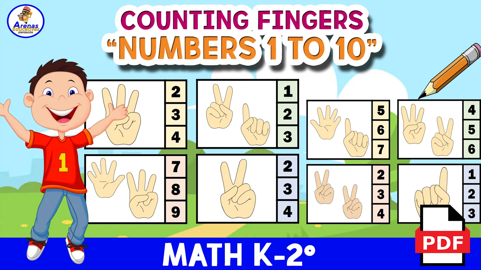 COUNTING FINGERS EXERCISES - Numbers 1 to 10 by Teach Simple