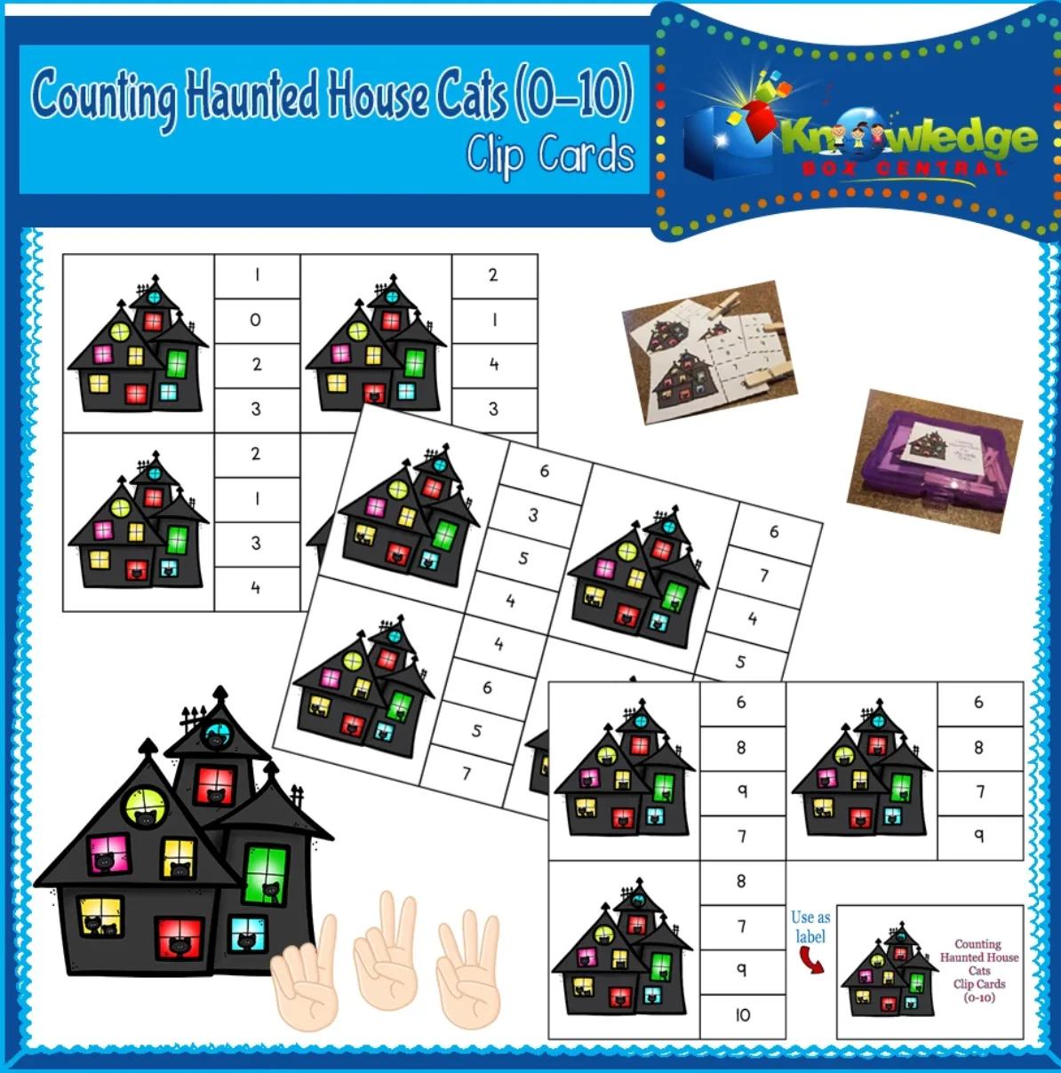 Counting Haunted House Cats Clip Cards (0-10) - EBOOK by Teach Simple