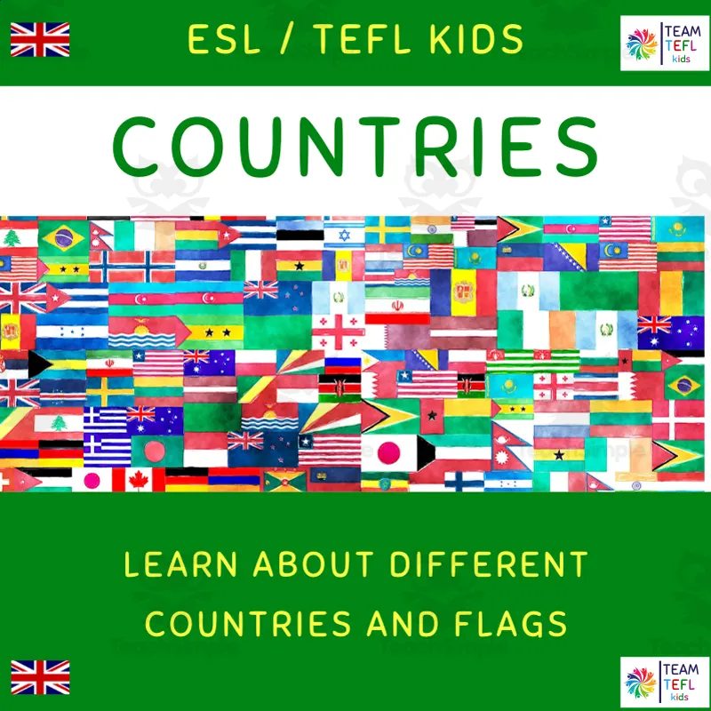 Countries ESL Lesson Plan For Kids and Early Learners by Teach Simple
