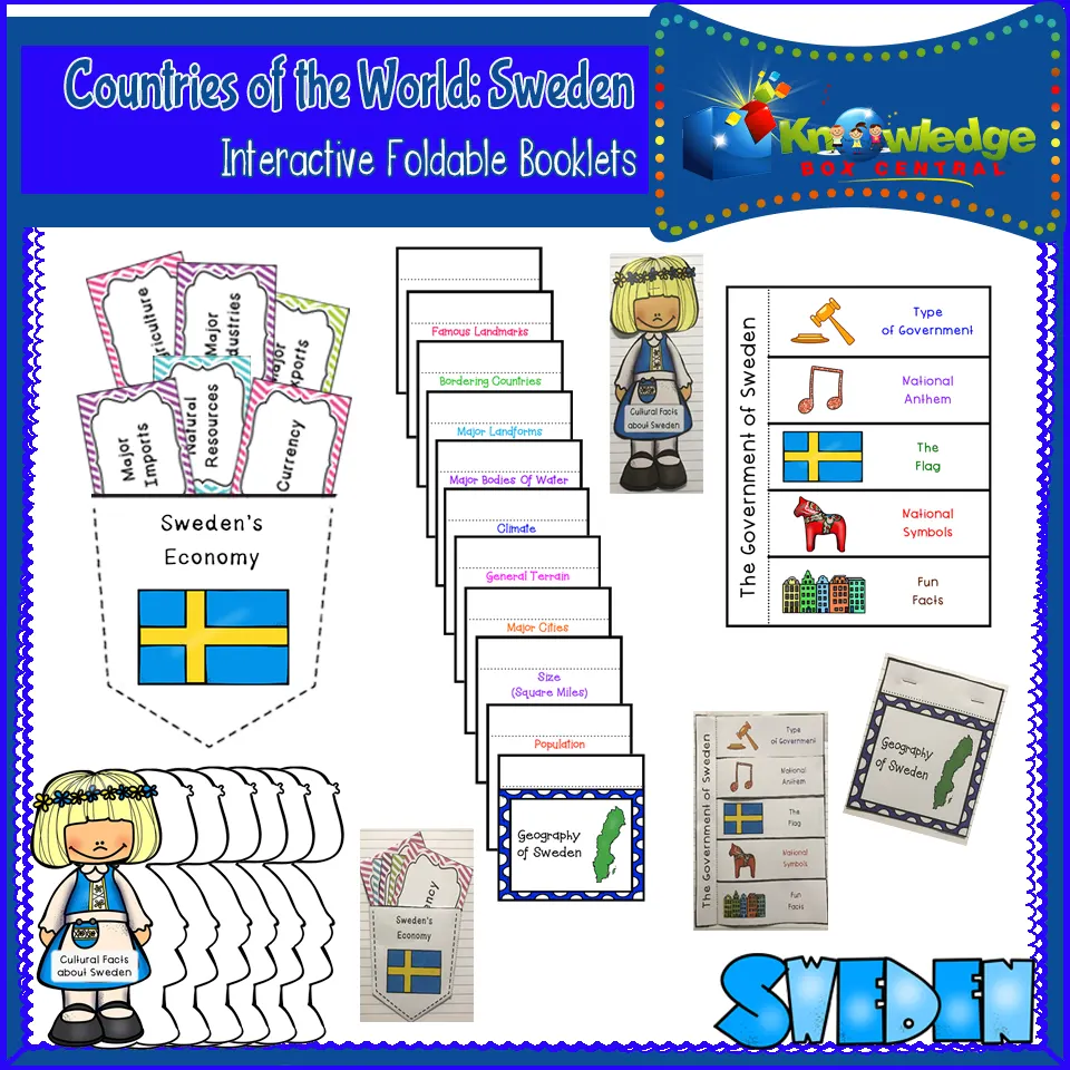 Countries of the World: Sweden Interactive Foldable Booklets - EBOOK by ...